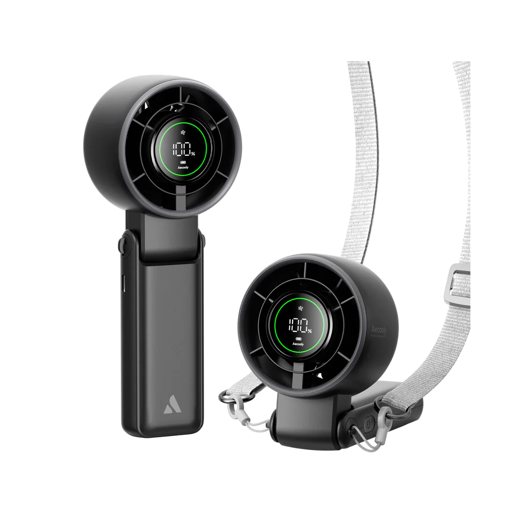 Aecooly Halo 02 (5000 mAh) - Portable Handheld Fan - Black – Dynamic Sports